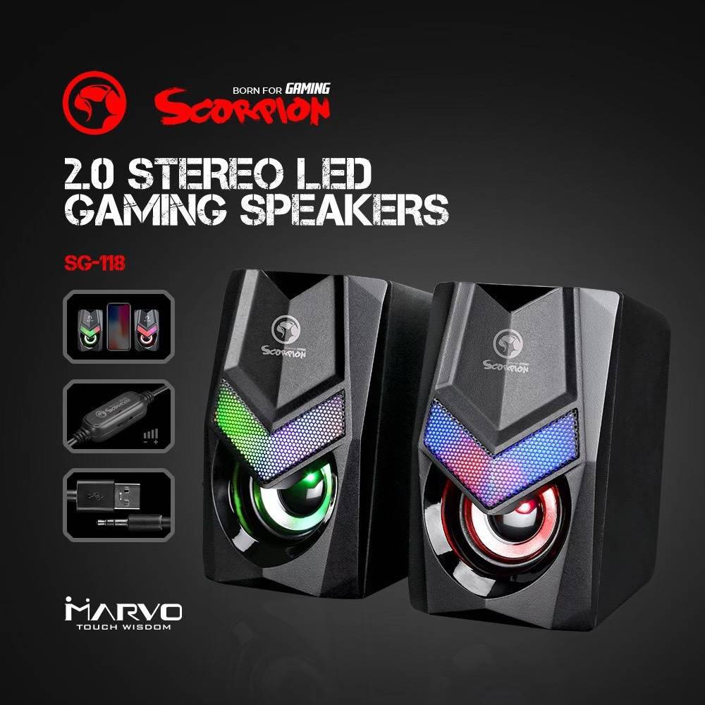 ลำโพงคอม RGB Marvo SG-118 SG-119 ลำโพงเกมมิ่ง Stereo RGB GAMING SPEAKER ประกันศูนย์ 1 ปี ...
