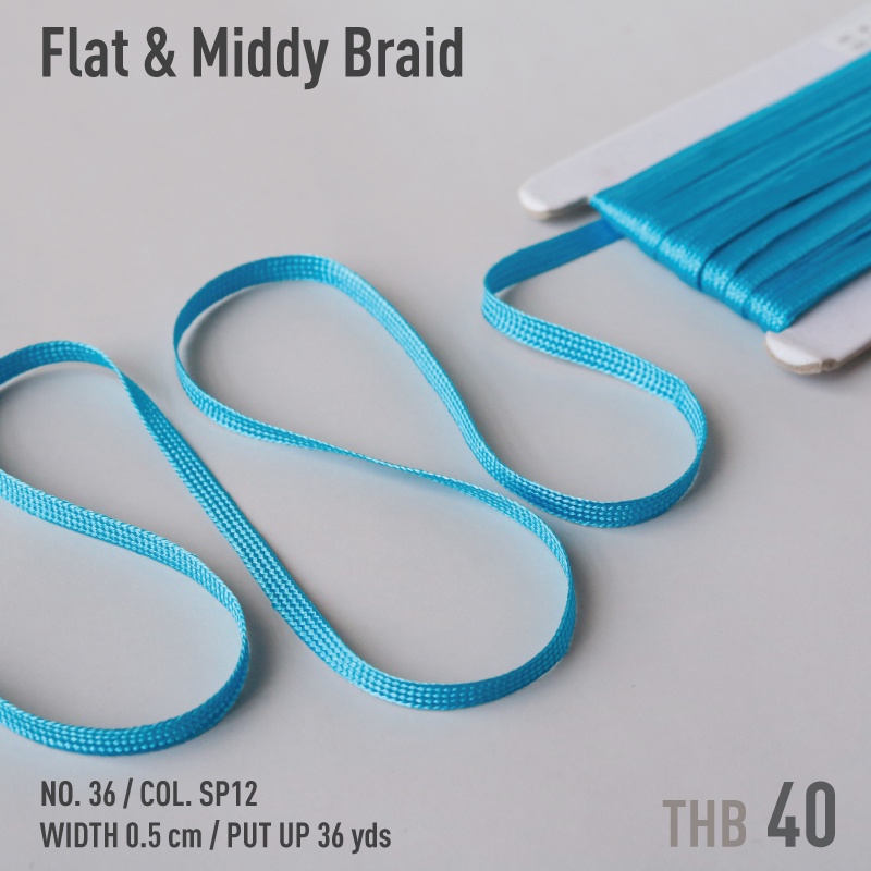 MOMOTARA No. 36 เทปถัก Braid เทปถักแบน Flat & Middy Braid ขนาด 0.5 CM ...