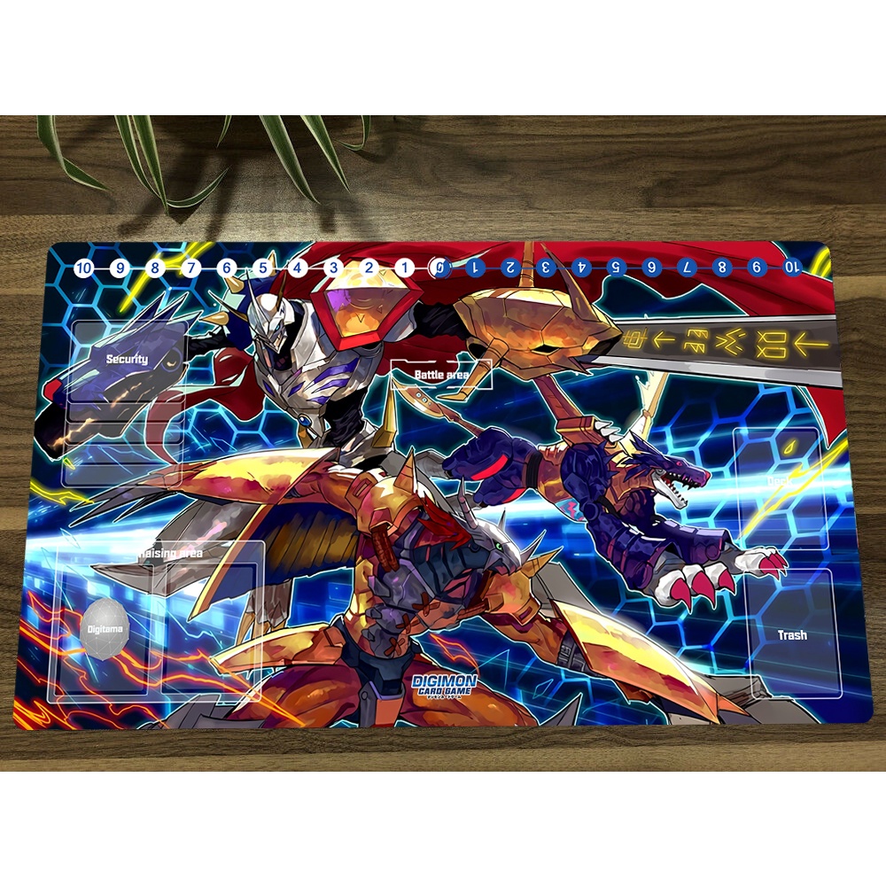 แผ่นรองเมาส์เล่นเกม Digimon Duel Playmat Omegamon Trading Card Game Mat DTCG CCG Mat Mouse Pad ...