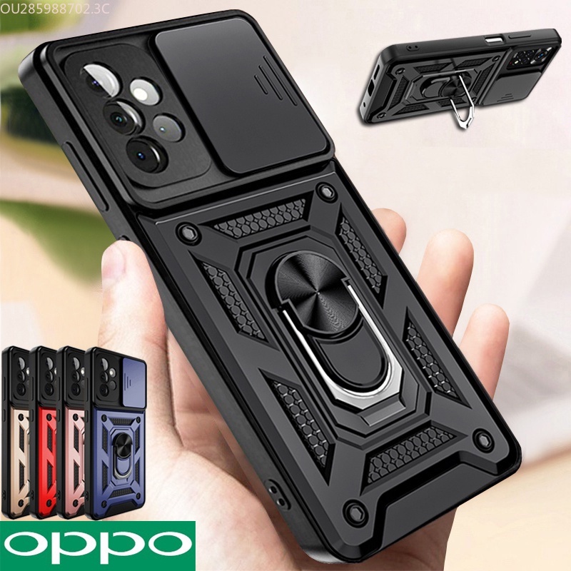 เคสมือถือ พร้อมแหวนแม่เหล็ก กันกระแทก สําหรับ OPPO A77 2022 A15 A16 ...