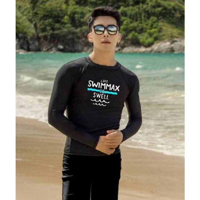 เสื้อว่ายน้ำชาย แขนยาว ผ้ากันยูวี มีหลายแบบให้เลือก สินค้าพร้อมส่ง ใส่แล้วอย่างเท่ห์ M-4XL ...