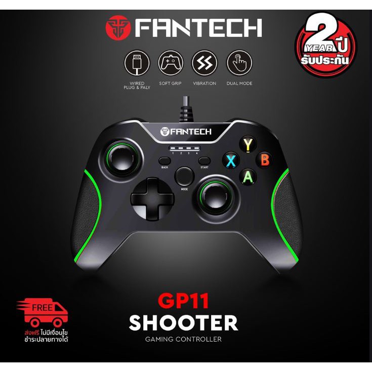 มี2สี FANTECH Gaming Controller รุ่น GP11 สีแดง จอยเกมมิ่ง ระบบ X-input ...