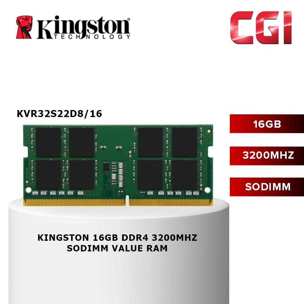 Kingston 16GB DDR4 3200Mhz Sodimm Value Ram - KVR32S22D8/16 ...
