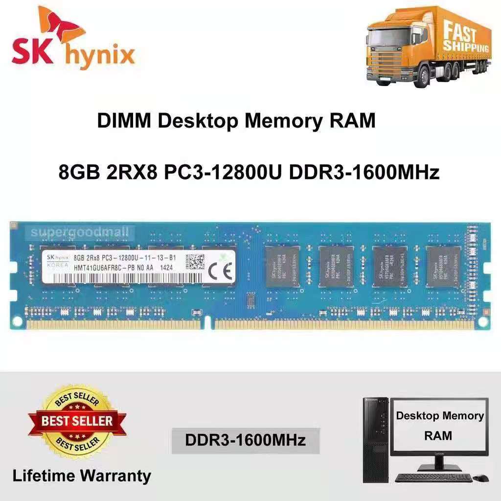 Sk Hynix 4GB 8GB PC3 12800U 10600U DDR3 1333MHz 1600MHZ 240PIN 1.5V DIMM แรมหน่วยความจํา ...