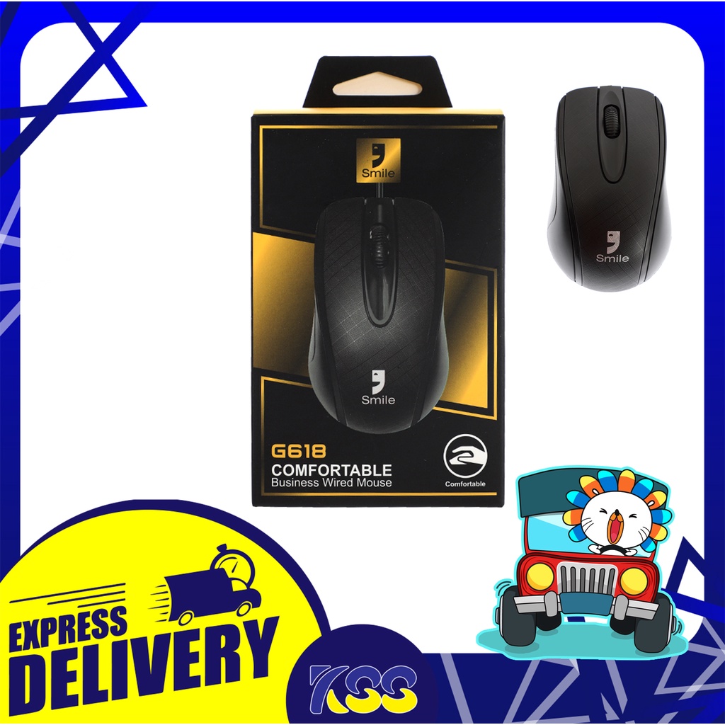 เม้ามีสาย เมาส์คอมพิวเตอร์ SMILE G618 Optical Mouse USB 1200dpi รับ ...