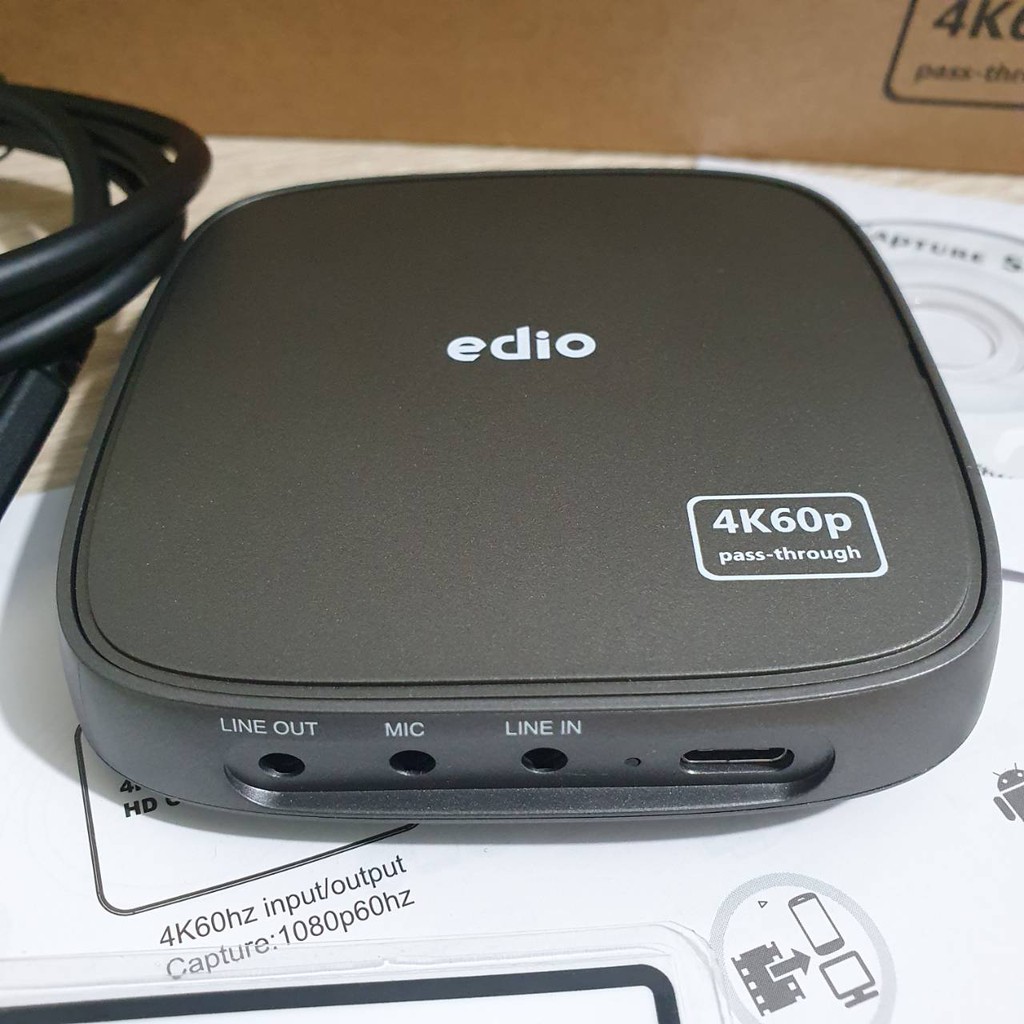 Capture Card ยี่ห้อ Edio รุ่น UGH60A 4K 60Hz Pass Through สำหรับแคสเกมส์ | Shopee Thailand