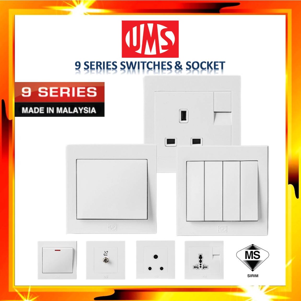 Ums [SIRIM APPROVED] สวิตช์และเต้ารับ 9 Series / สวิตช์ UMS SUISS (ใหม่ ...