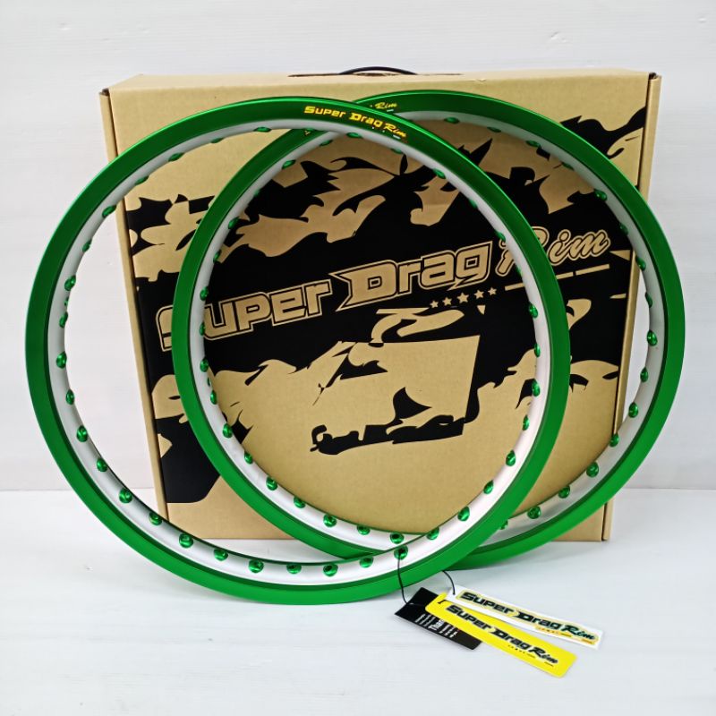 วงล้อ Super Drag Rim 1.40 ขอบ 17 สีเขียว เจาะตา ( ราคาต่อคู่ ) | Shopee ...