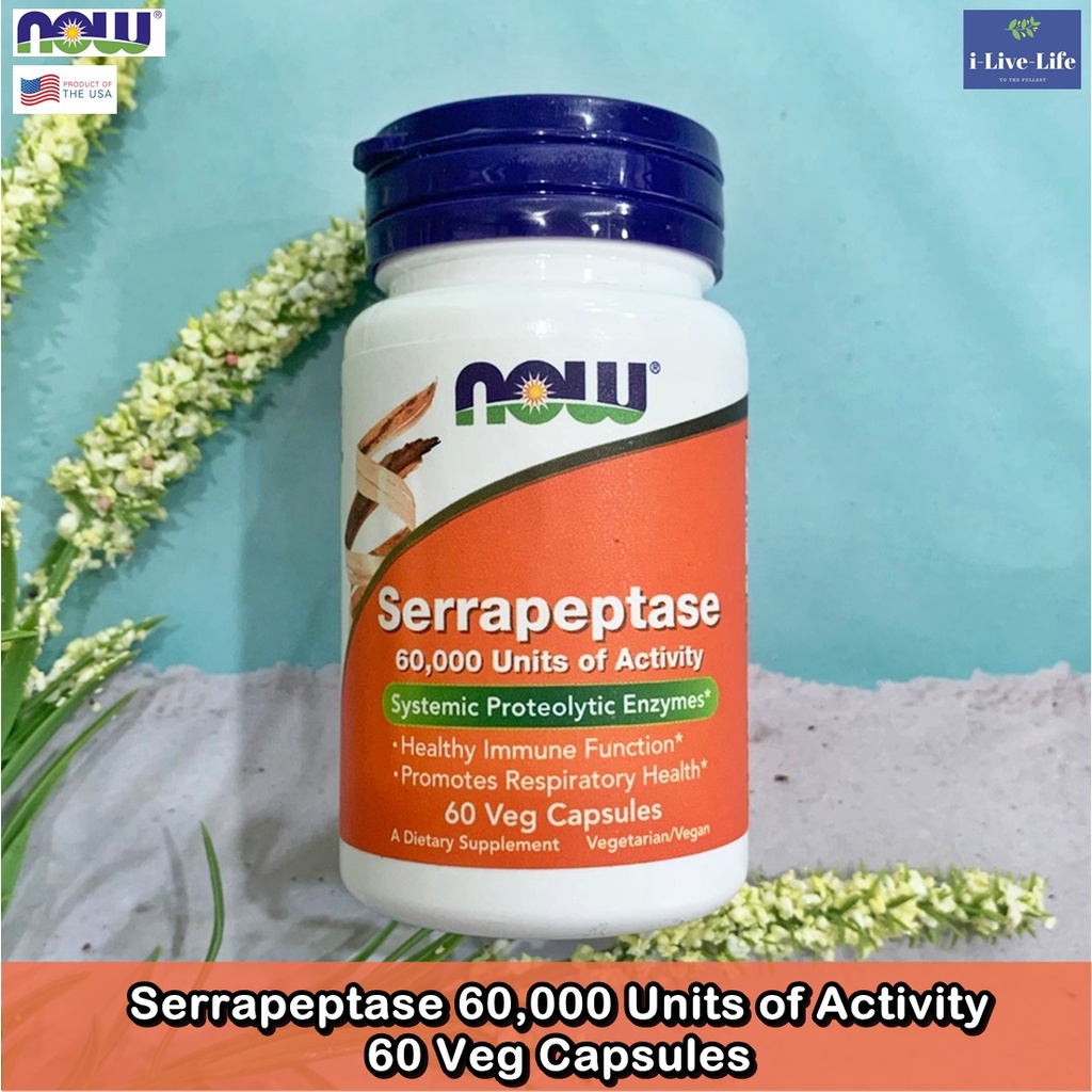 วิตามินส่งเสริมระบบทางเดินหายใจและภูมิคุ้มกัน Serrapeptase 60,000 Units ...