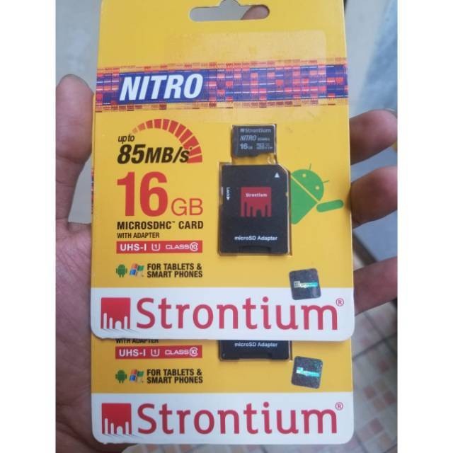Nitro Memory 16GB Micro SD + อะแดปเตอร์ SDHC Class 10 UHS-1 85MBs Ori ...
