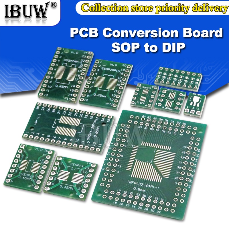 อะแดปเตอร์แปลง PCB Board SMD Turn TO DIP SOP 8 16 14 20 24 28P SOT89 ...