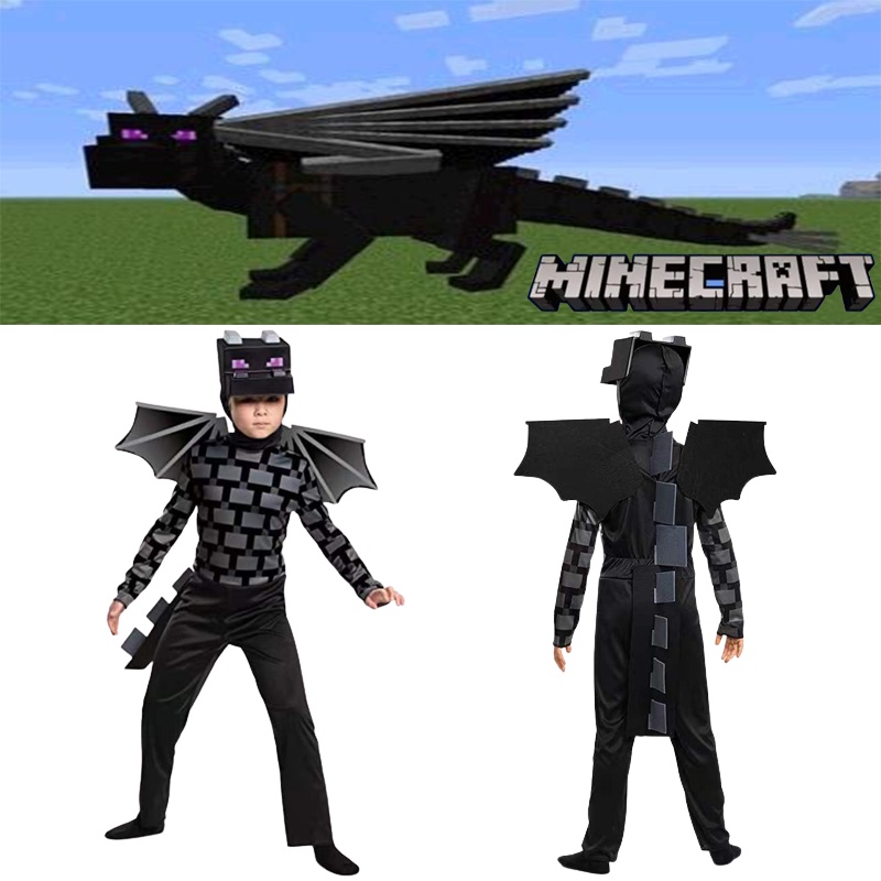 Game Minecraft Cosplay Costumes Baby Boys Kids Dragon Costume Zipper ...