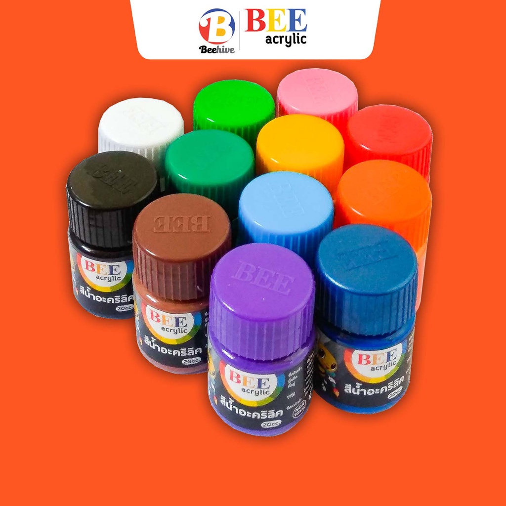 สีอะคริลิค Bee 20 มล กันน้ำ สีด้าน Acrylic Color Shopee Thailand