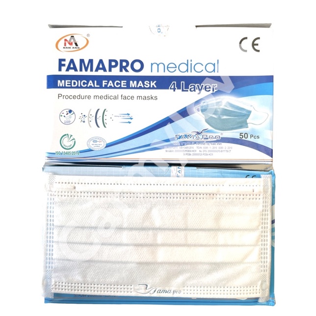 Mask Famapro หน้ากากอนามัย 4 ชั้น 50ชิ้น พร้อมส่ง | Shopee Thailand