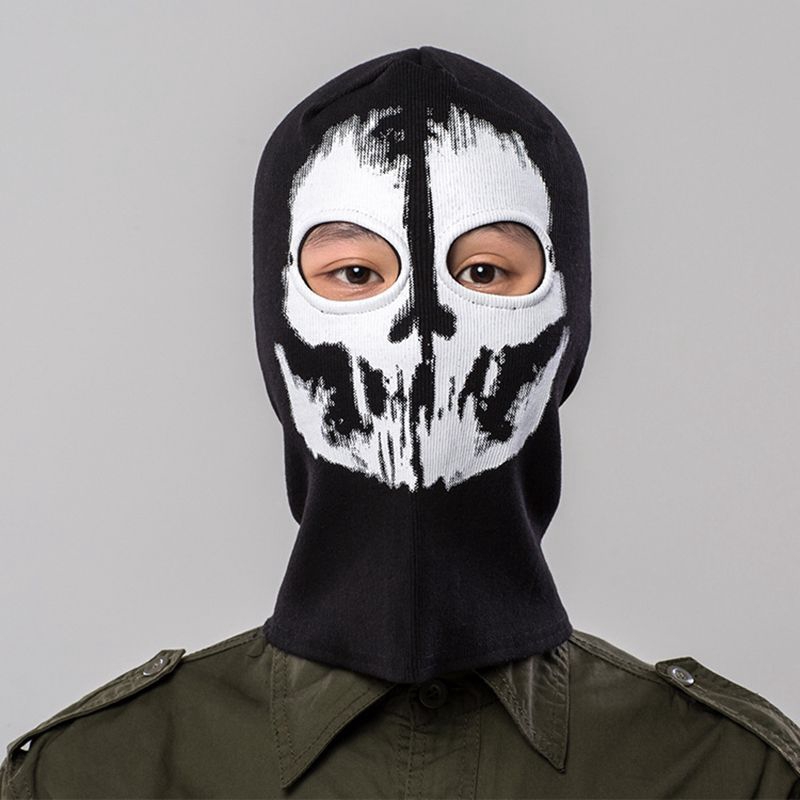 Full Face Skeleton Ghost Skull Face Mask Hood Biker Halloween Props ...