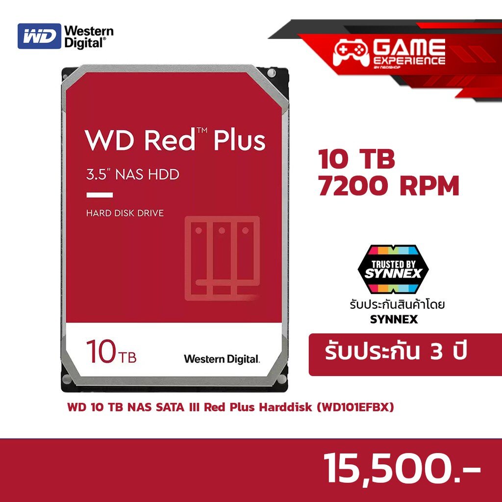 WD HDD WD Red Plus 10TB (WD101EFBX) ประกัน 3 ปี Synnex by Neoshop ...