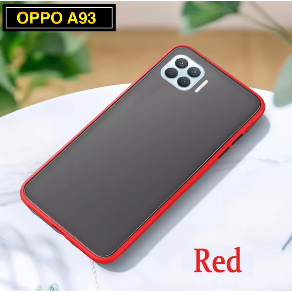 Case OPPO A93 เคสกันกระแทก ปุ่มสีผิวด้าน ขอบนิ่มหลังแข็ง เคสโทรศัพท์ ...