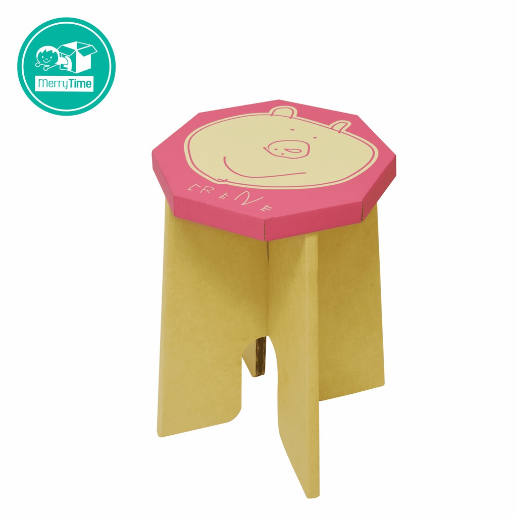 เก้าอี้กระดาษลูกฟูก Merry Chair รุ่นหมูไอรีน สีชมพู - Paperboard Stool ...