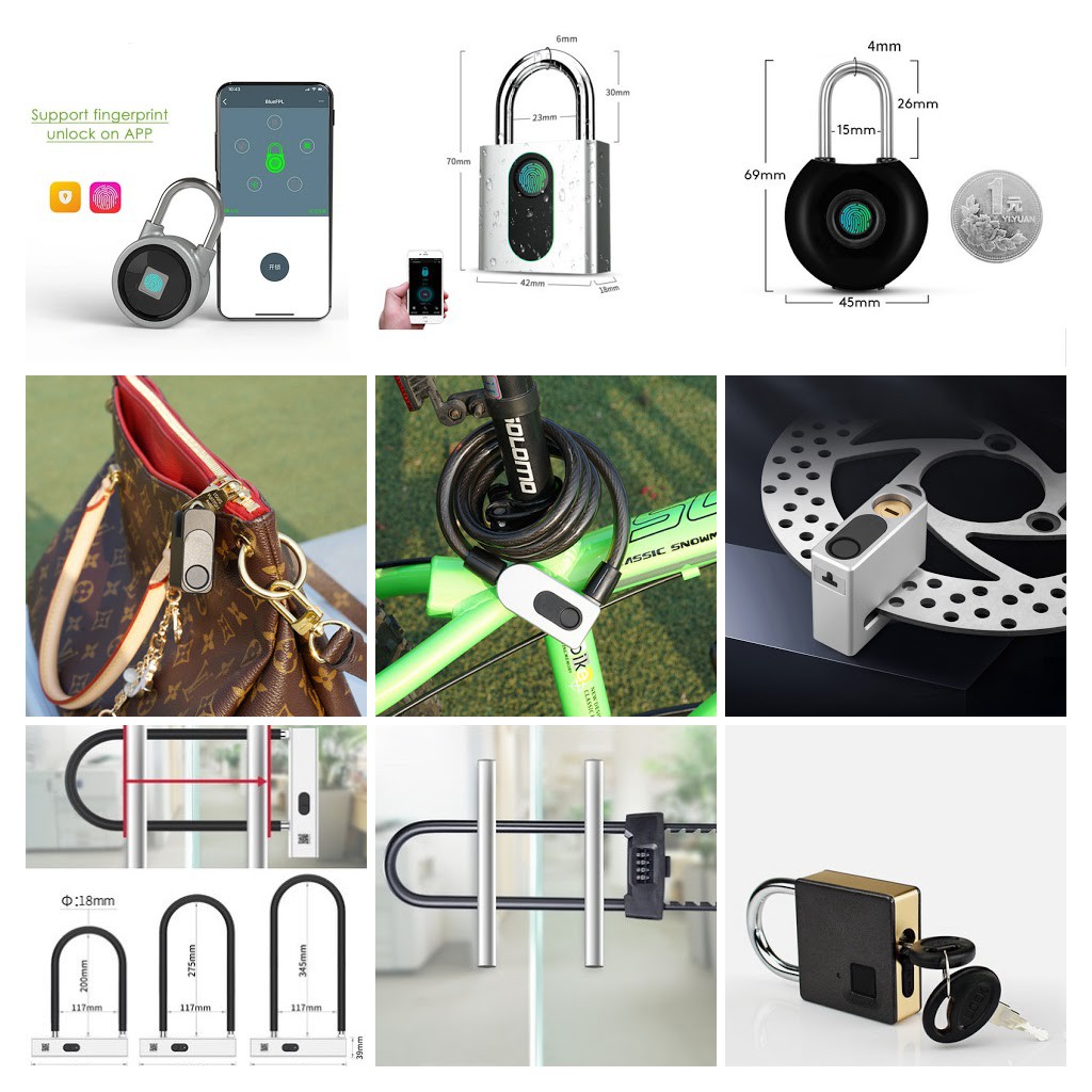 แม่กุญแจ ปลดด้วยลายนิ้วมือ OKLOK Anti-theft Keyless Padlock APP Control ...