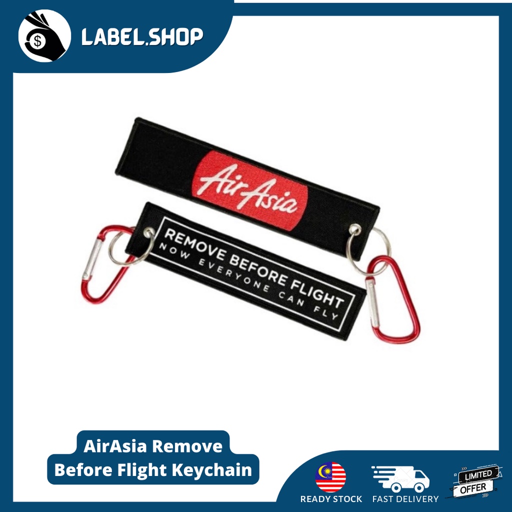 [PENGHANTANA Laju ] AirAsia Remove Before Flight Keychain (สีดํา) | Shopee Thailand