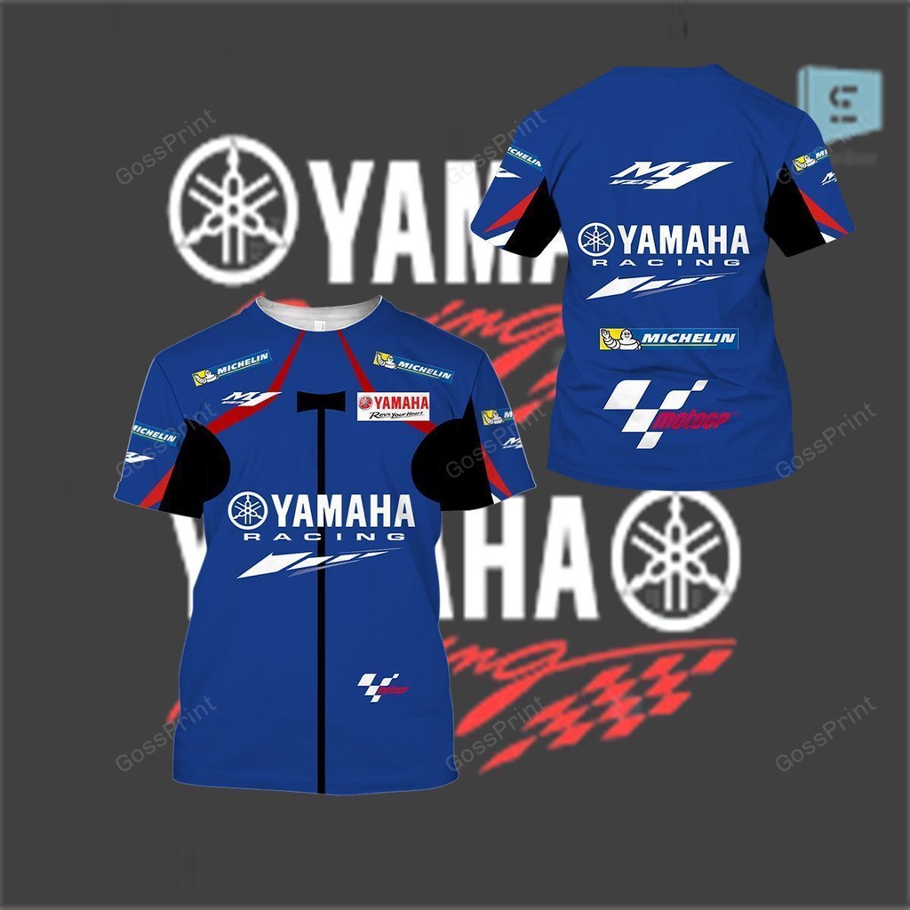 เสื้อยืด พิมพ์ลาย Yamaha MotoGP Factory Racing Monster Sponsor BSB SBK ...