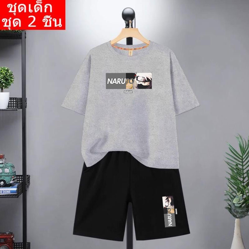 K2236+DD370 ชุดแฟขั่นเด็กๆ เสื้อแขนสั้น กางเกงขาสั้น ชุดเท่ๆ ใส่ได้ทั้ง ...