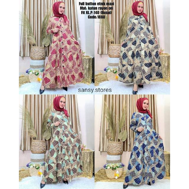 Gamis เดรสยาว Maxi Bloom Bgt แบบเต็มรูปแบบประจําชาติ | Shopee Thailand