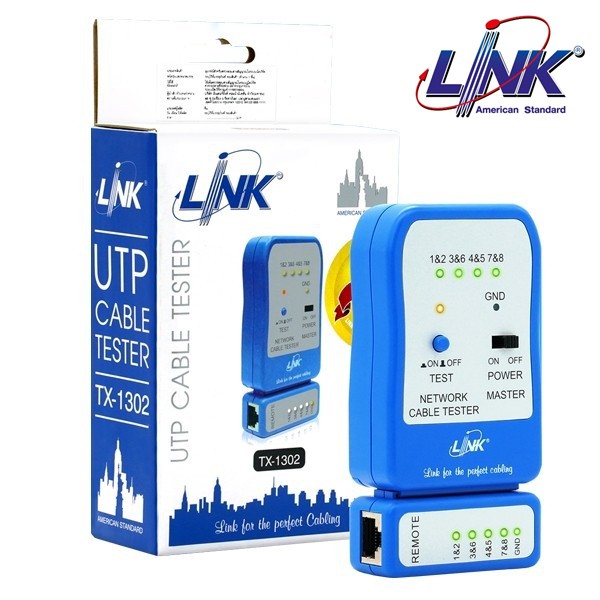 ของแท้ เครื่องเช็คสายแลน LINK (TX-1302) UTP CABLE TESTER Original ...