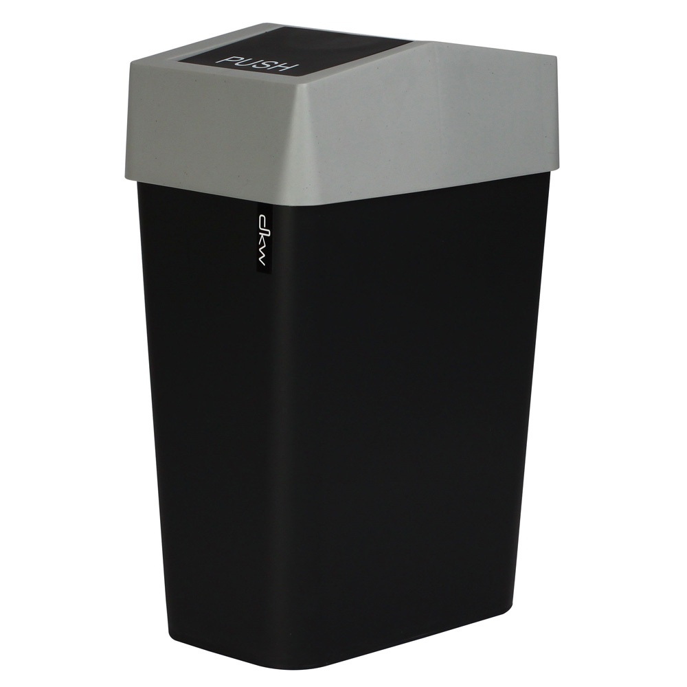 DAI KYOWA ถังขยะฝาสวิงเหลี่ยม 9L. HH-226LP *เทาดำ | Shopee Thailand