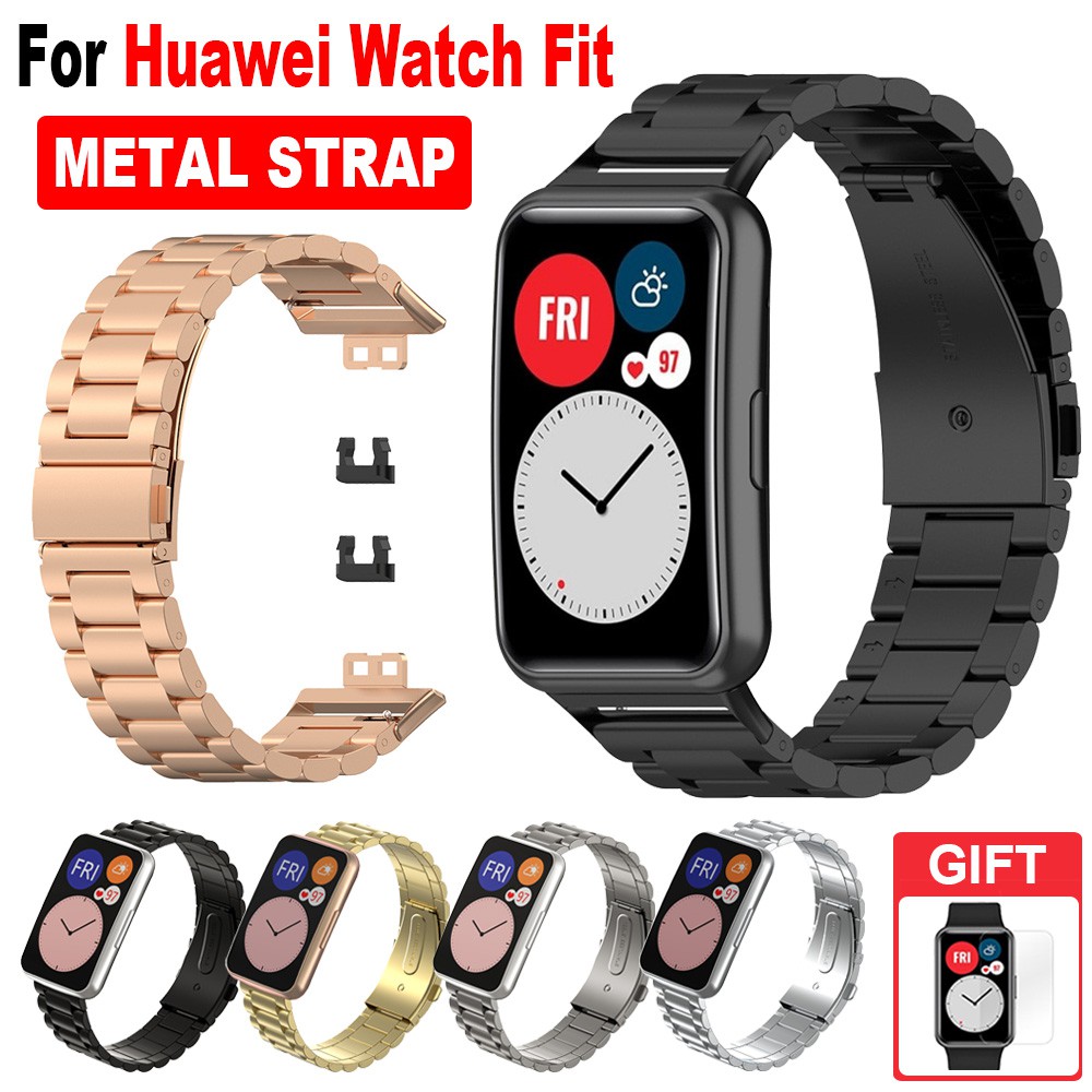 สายสแตนเลสสายนาฬิกาโลหะอุปกรณ ์ เสริมสําหรับ Huawei Watch Fit 2 3