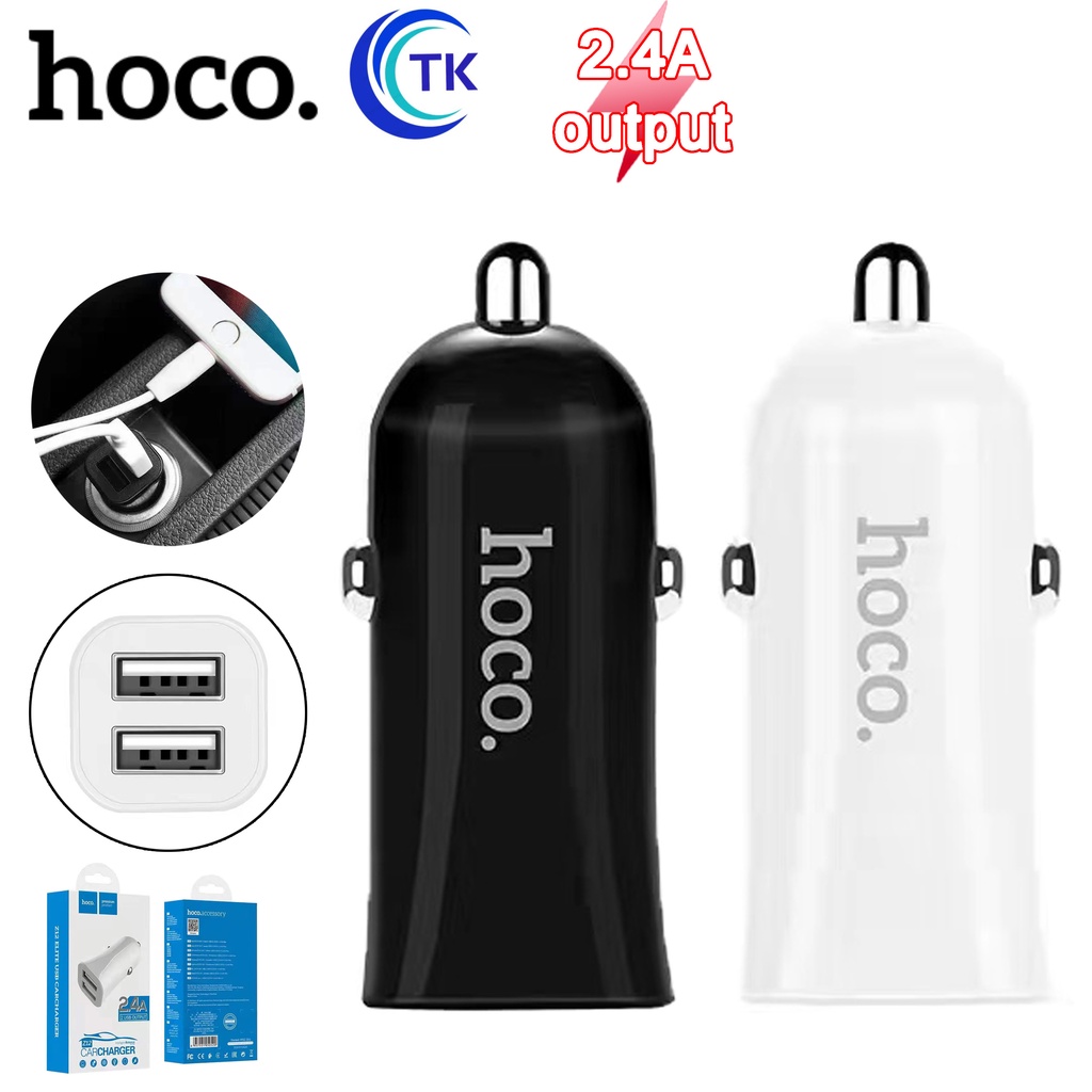 Hoco Z12 หัวชาร์จในรถ มาพร้อมกับ USB 2รู ใช้ง่ายสะดวก output 2.4 A ...