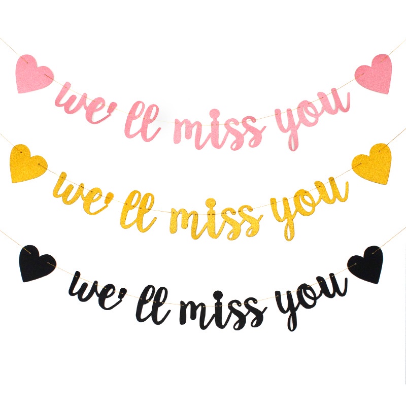 WE WILL MISS YOU Banner Parting Party Background Decor Farewell Bride ...