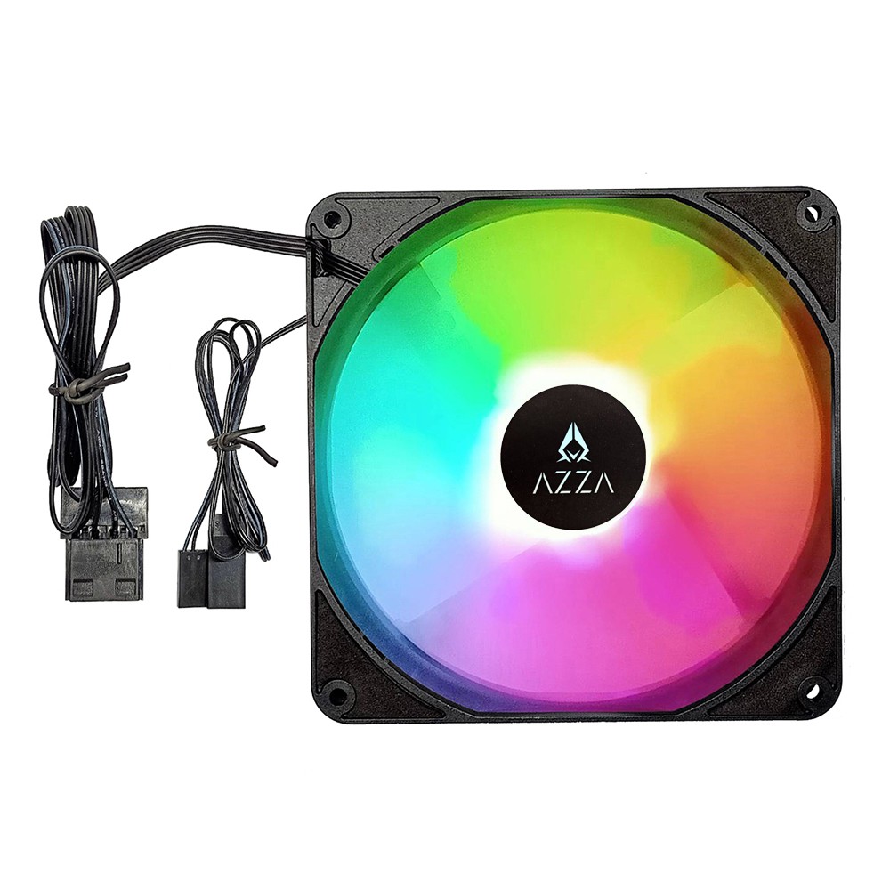 AZZA Fan Case 140mm Rainbow RGB with B4P (Molex) & 3Pin Reset Sync (No ...
