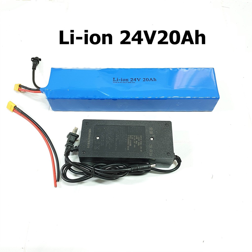 แบตเตอรี่ลิเธียมไอออน Li-lon 24V 20Ah (29.4V )พร้อมที่ชาร์จ สำหรับรถ ...