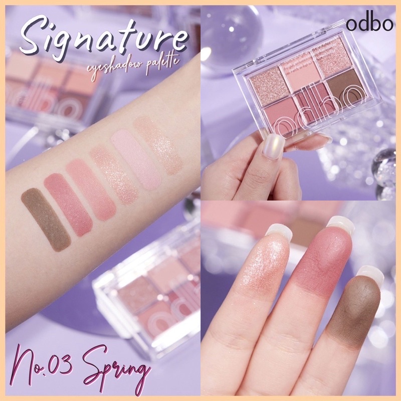 ODBO SIGNATURE EYESHADOW PALETTE OD276โอดีบีโอ อายแชโดว์ ซิกเนเจอร์ พาเลท 6 สี เม็ดสีแแน่น ติดทน ...
