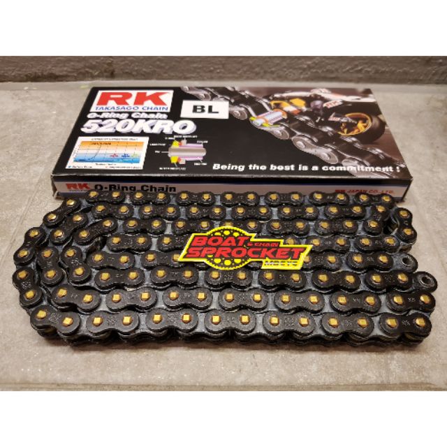โซ่ Rk o ring สีดำหมุดทอง(BL) ขนาด 520 กล่องขาว | Shopee Thailand