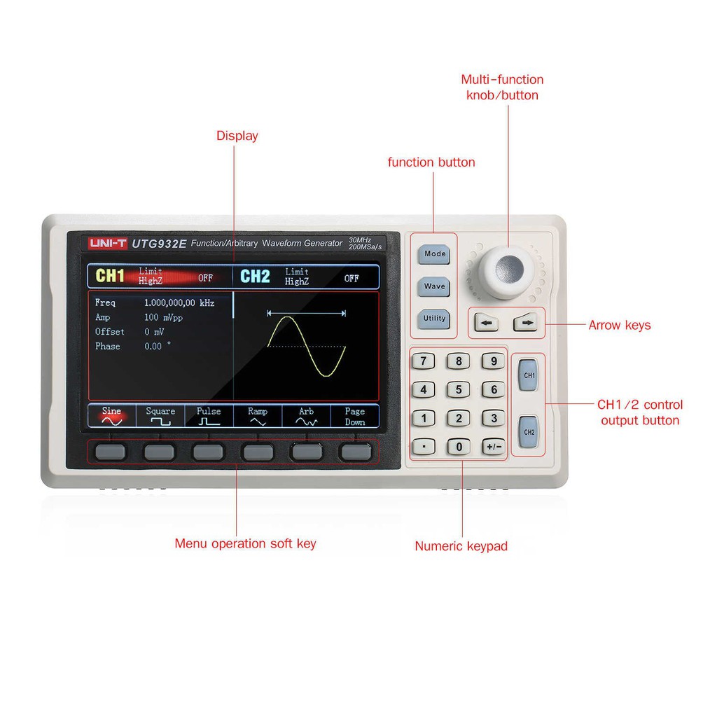 Function Generator UNI-T UTG932E 30MHz | Shopee Thailand
