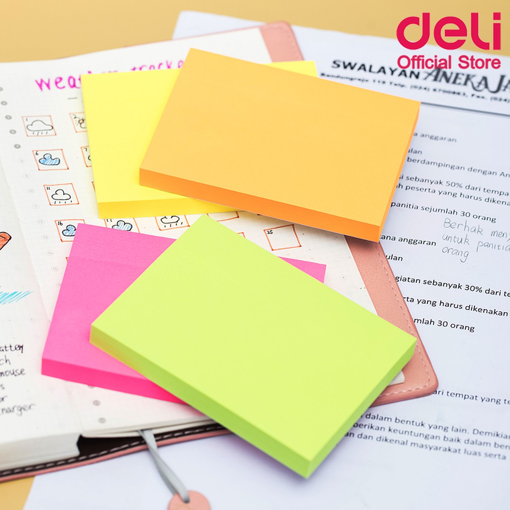 กระดาษโน๊ตกาว Deli โพสอิท โพสอิทมีกาว กระดาษโน๊ต อุปกรณ์สำนักงาน ...