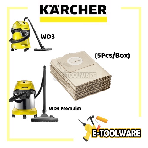 ถุงสูญญากาศ Karcher WD3 (5 ชิ้น/กล่อง) ถุงเก็บสูญญากาศ | Shopee Thailand