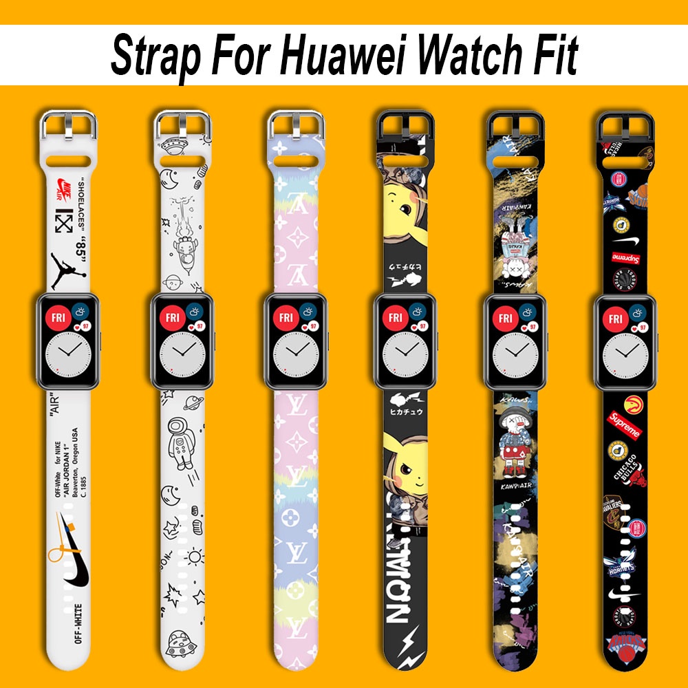สายนาฬิกาข้อมือซิลิโคน ระบายอากาศ น่ารัก อุปกรณ์เสริม สําหรับ Huawei