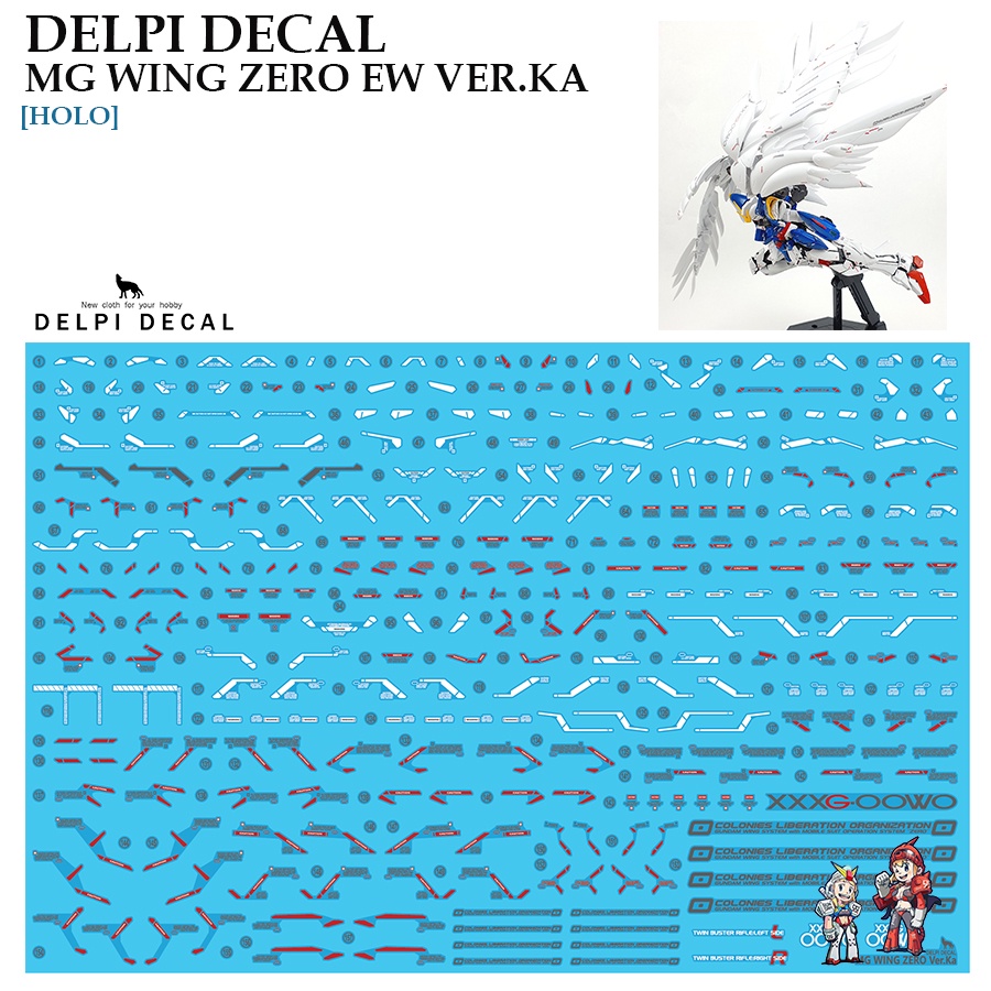 ดีคอลน้ำ [DELPI] 371 MG 1/100 WING ZERO CUSTOM Ver.Ka GUNDAM WATER ...