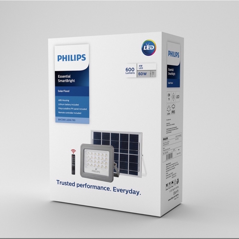 PHILIPS Solar โคมฟลัดไลท์ สปอร์ตไลท์โซล่าเซลล์ 60W 90W 150W รุ่น BVC080 | Shopee Thailand