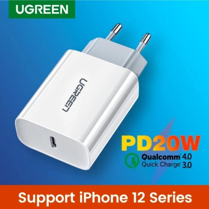 ที่ชาร์จพาวเวอร์ 20w UGREEN PD20W Qualcomm 4.0 ชาร์จเร็ว 3.0 - ไม่มีสายเคเบิล | Shopee Thailand