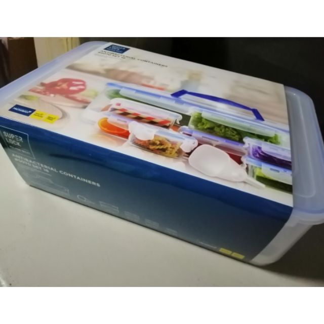 กล่องถนอมอาหาร super lock set18 ล็อก ล็อค กล่องพลาสติก | Shopee Thailand