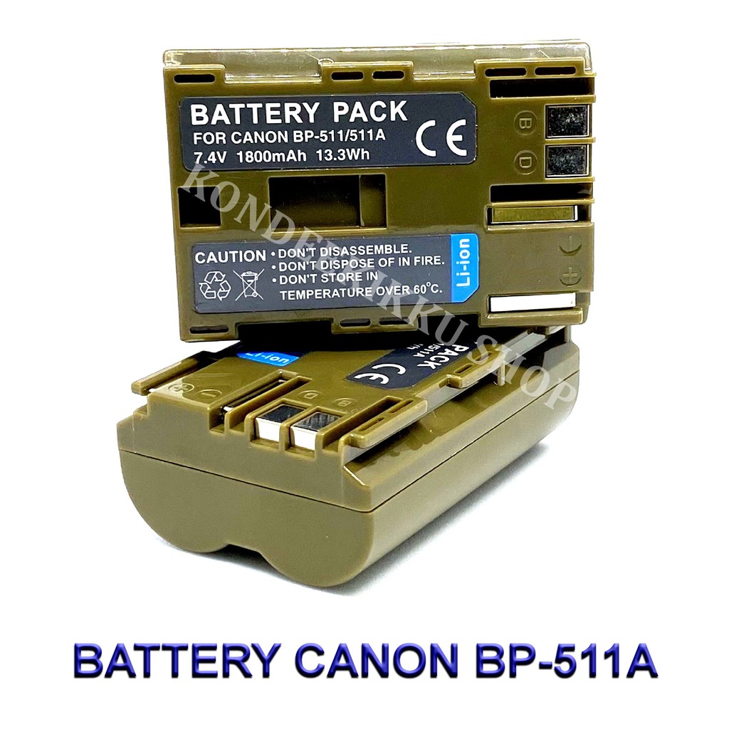 (PACK2) BP-511 \ BP-511A \ BP511 Camera Battery for Canon 1D,10D,20D,30D,40D,50D,5D,300D,G1,G2 ...