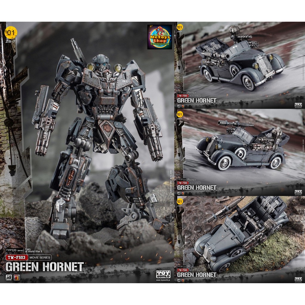 Toyworld - TW-FS03 - Green Hornet TLK Bumblebee WWII (สีเทา) มี Part แขน Starscream | Shopee ...