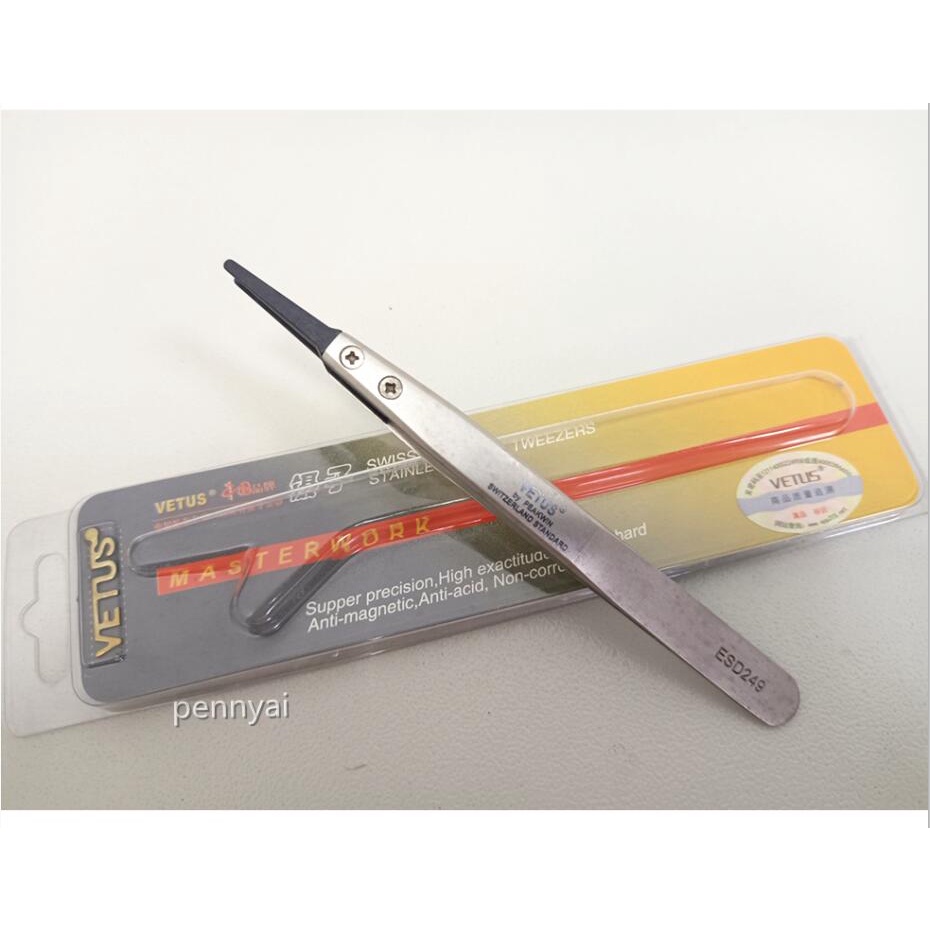 แหนบ เปลี่ยนหัวได้ VETUS แท้ / แหนบสเตนเลส/ แหนบป้องกันไฟฟ้าสถิตย์ ESD ...