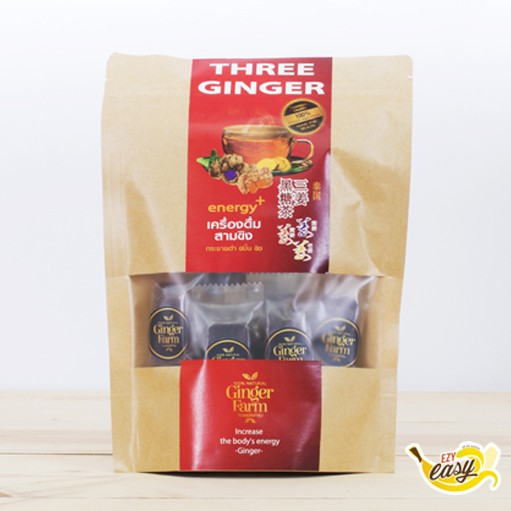 เครื่องดื่มสามขิง180 กรัม (EXP.12/24) /Three Ginger Premium Quality Beverage (18 กรัมx10 ซอง ...