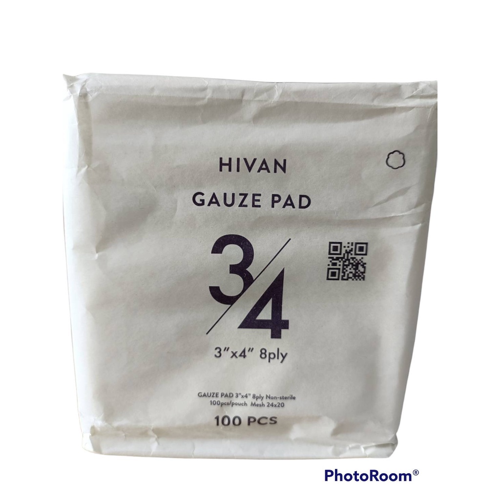 ็Hivan gauze pad ผ้าก๊อซพับ 8 PLY (100 ชิ้น/ห่อ) | Shopee Thailand