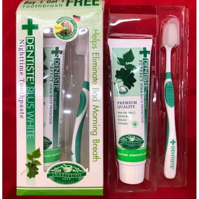 Dentiste' Plus White Toothpaste ยาสีฟันเดนทิสเต้ 100 กรัม + แปรงสีฟันเด ...